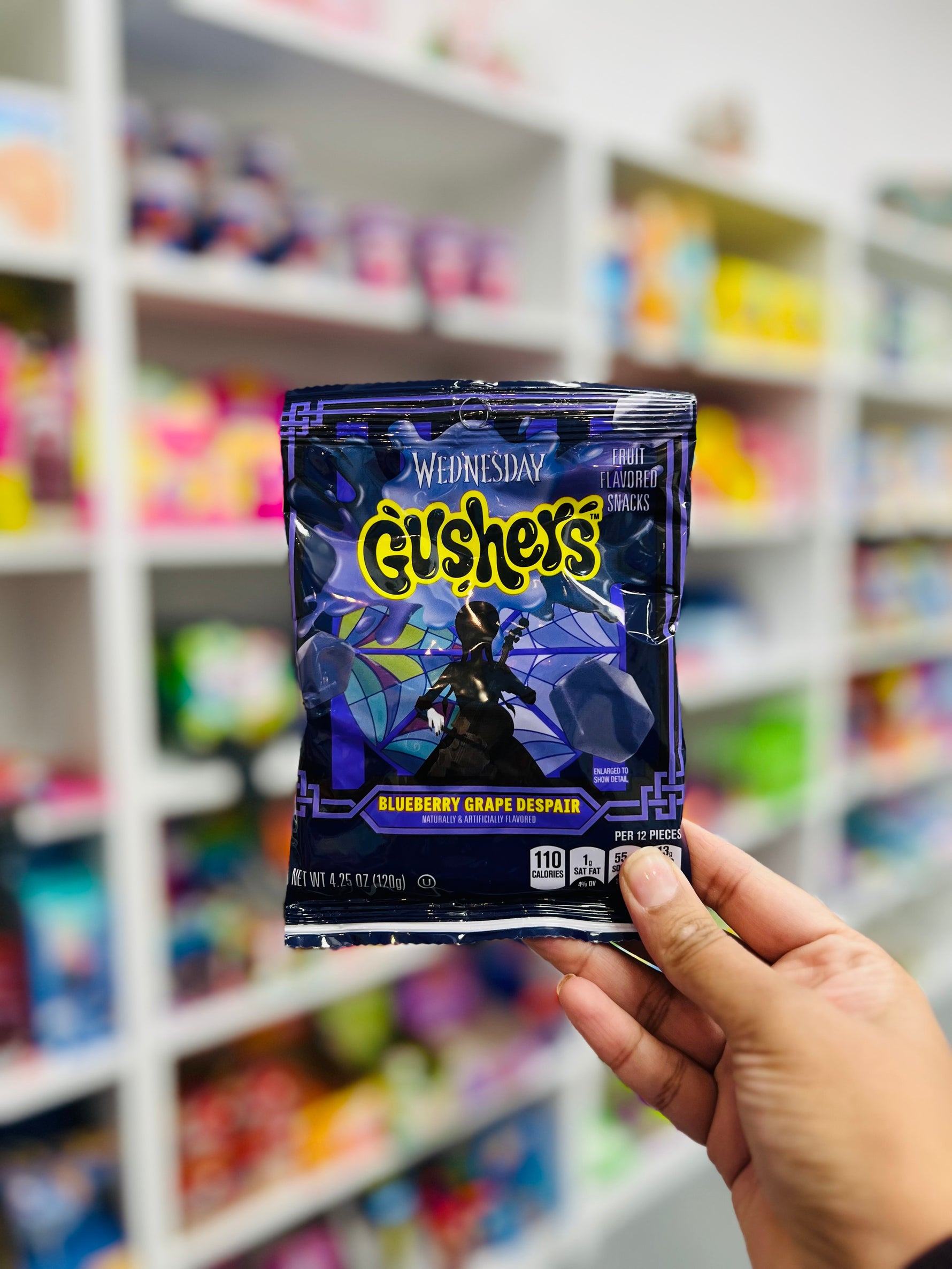 Gushers Wednesday Blueberry Grape Despair 120g – Crazy Candy Co